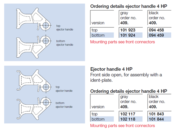 Ejector Handle 4 HP - Intermas Electronic Enclosures