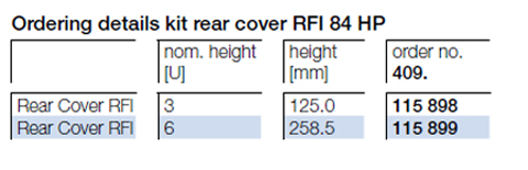 Rear Cover RFI 84 HP - Intermas Electronic Enclosures